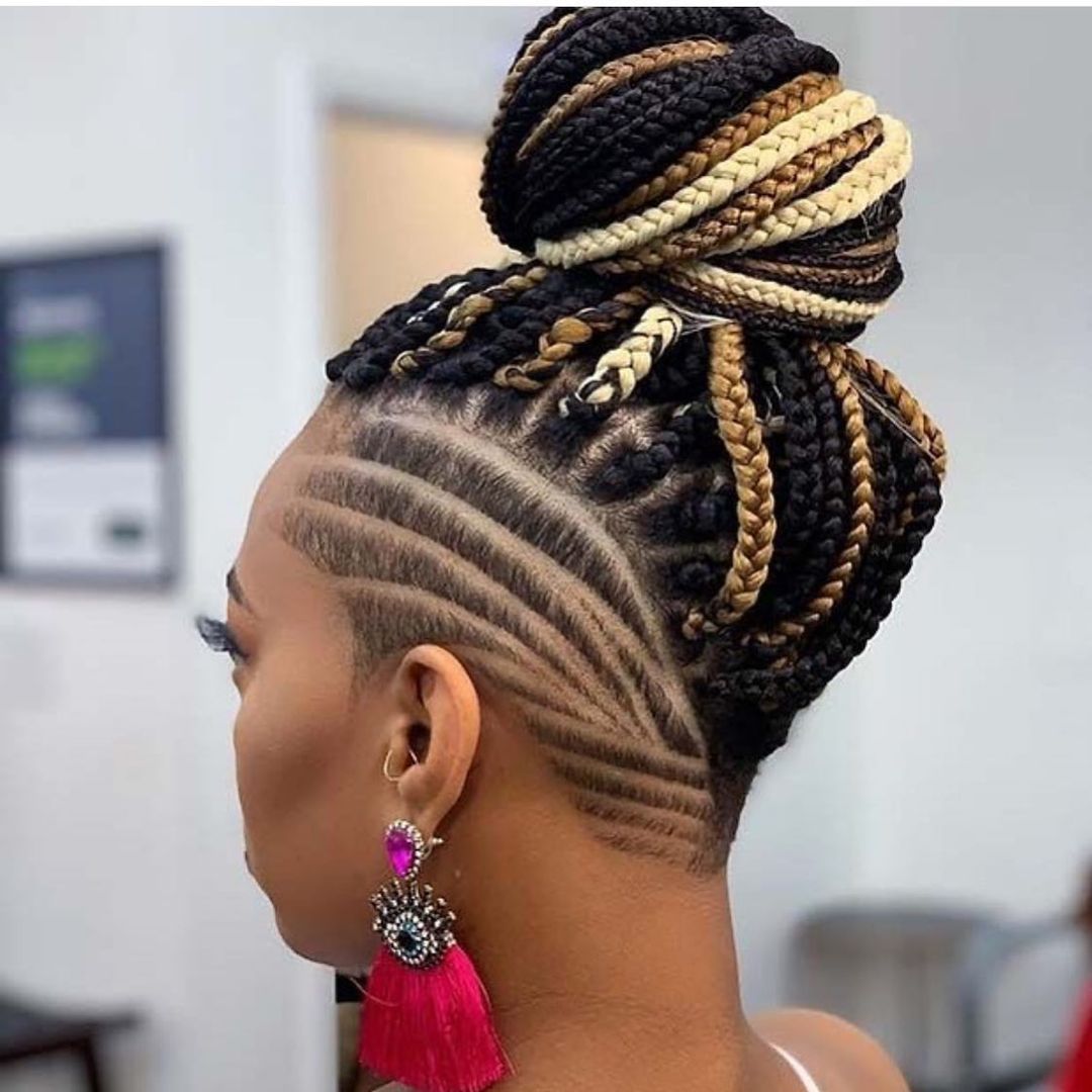 31 Box Braids With Shaved Sides | ThriveNaija