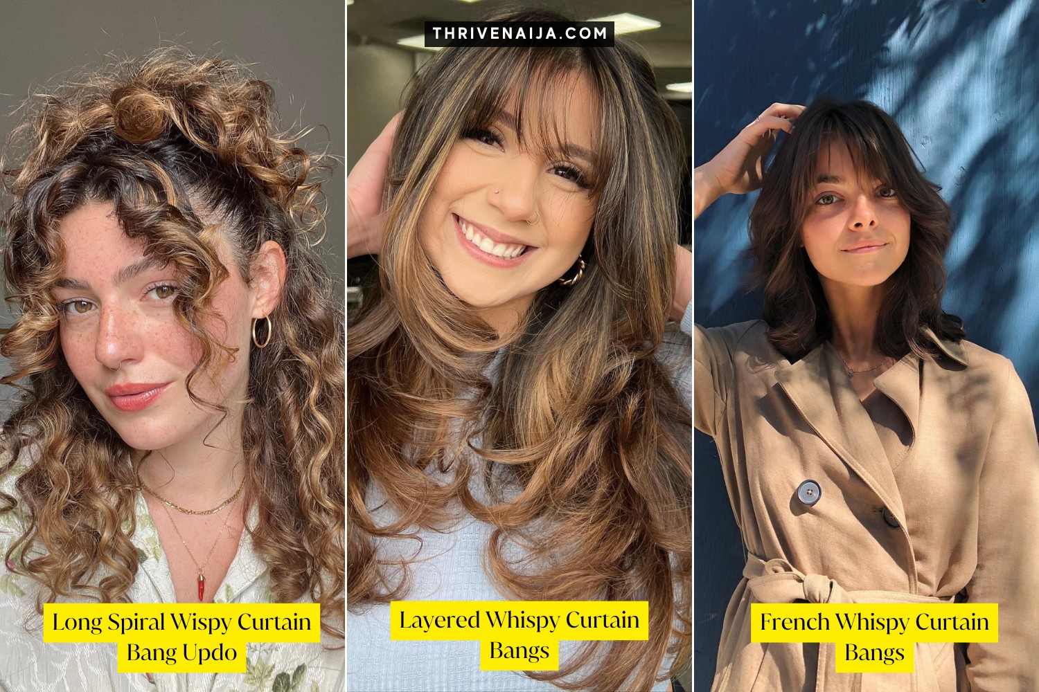 20 Whispy Curtain Bangs With Long Hair Ideas | ThriveNaija