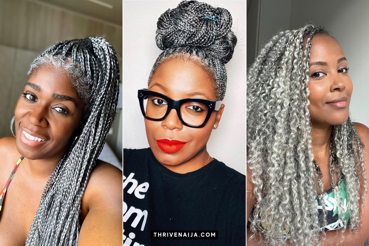 16 Grey Hair Braids Style Ideas | ThriveNaija