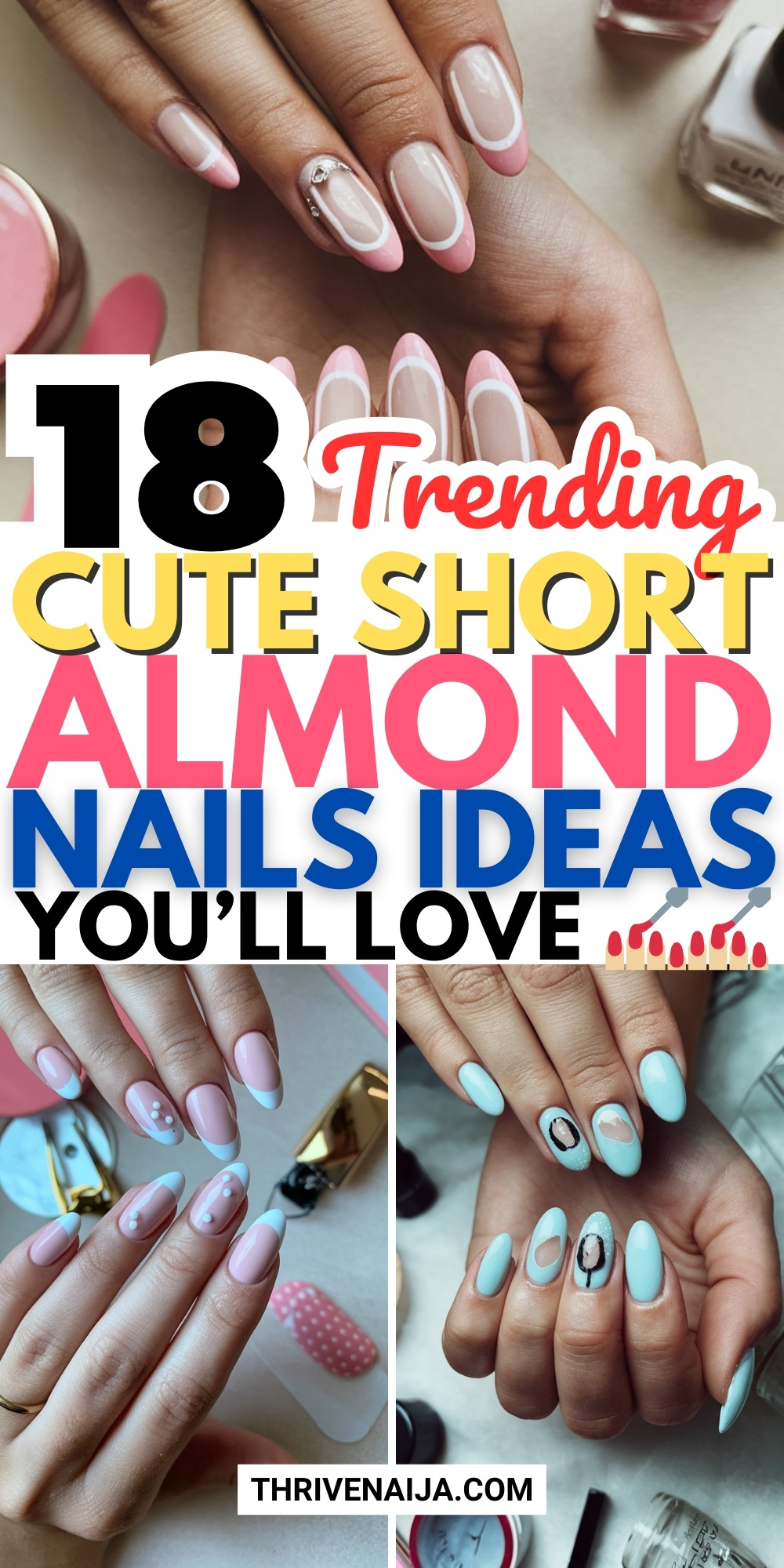 18 Cute Short Almond Nails Ideas | ThriveNaija