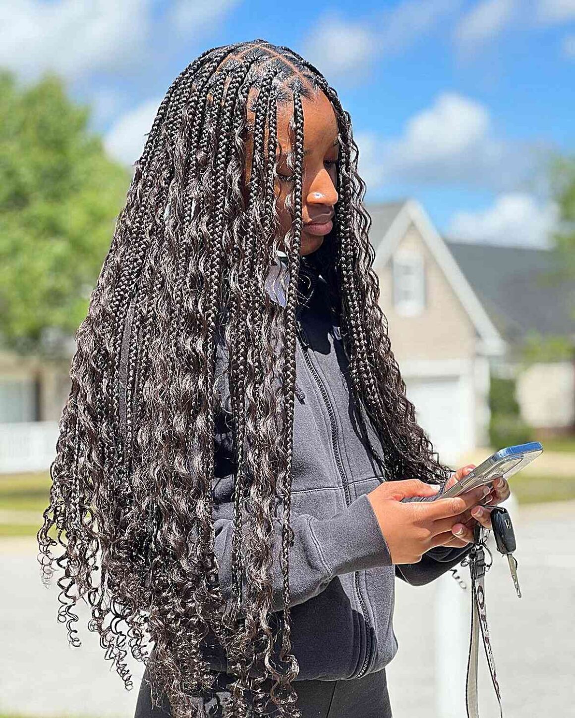 19 Beautiful Grey Knotless Braids Ideas | ThriveNaija