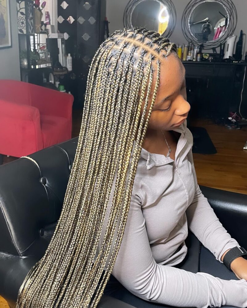 19 Beautiful Grey Knotless Braids Ideas | ThriveNaija