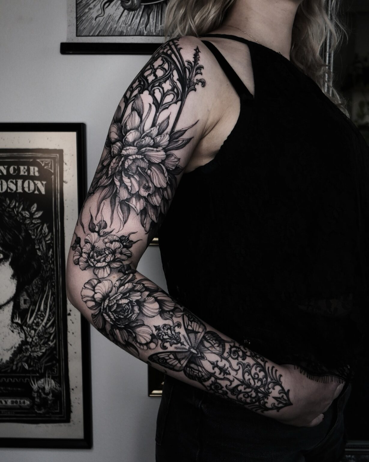 17 Cute Gothic Flower Tattoo Ideas | ThriveNaija