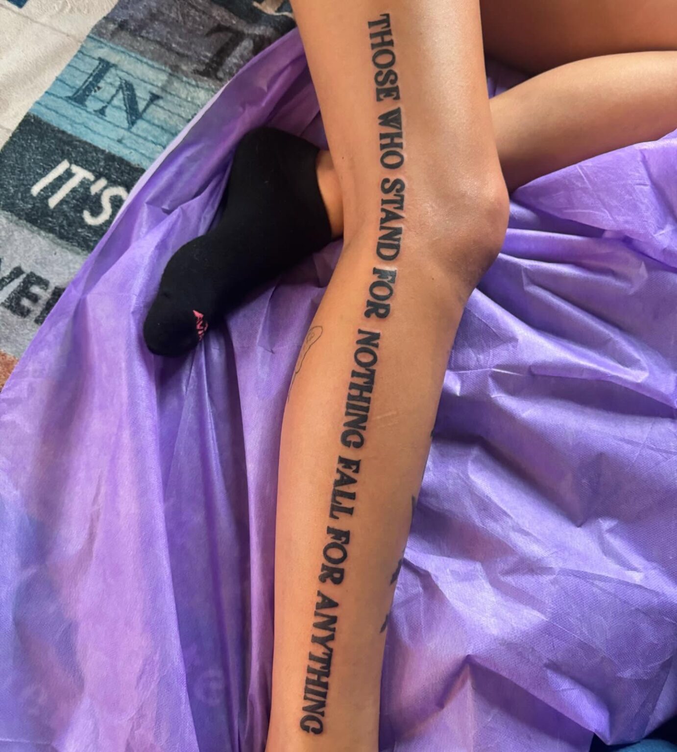 23 Cute Script Thigh Tattoo Ideas | ThriveNaija