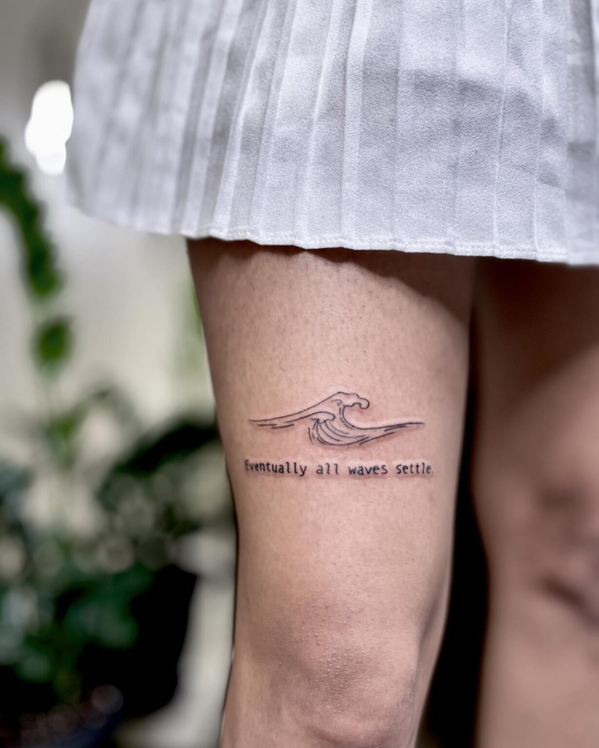 23 Cute Script Thigh Tattoo Ideas | ThriveNaija
