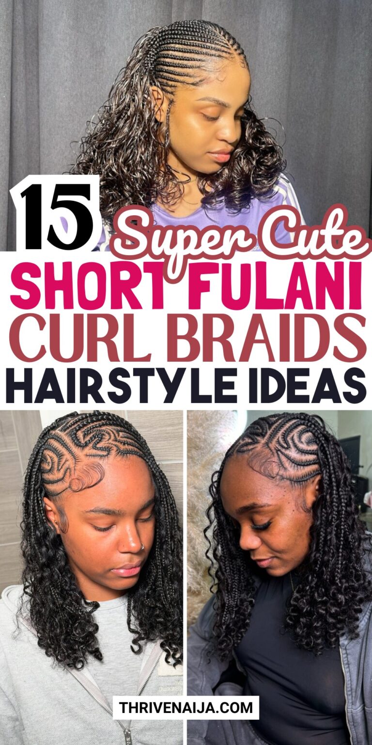 15 Short Fulani Braids Styles With Curls | ThriveNaija