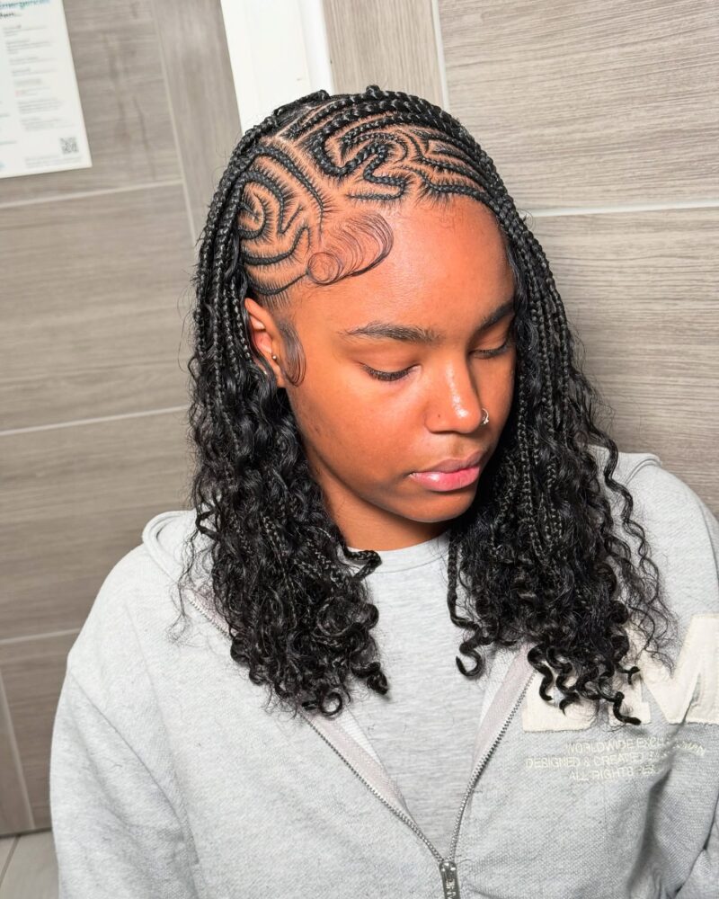 15 Short Fulani Braids Styles With Curls | ThriveNaija