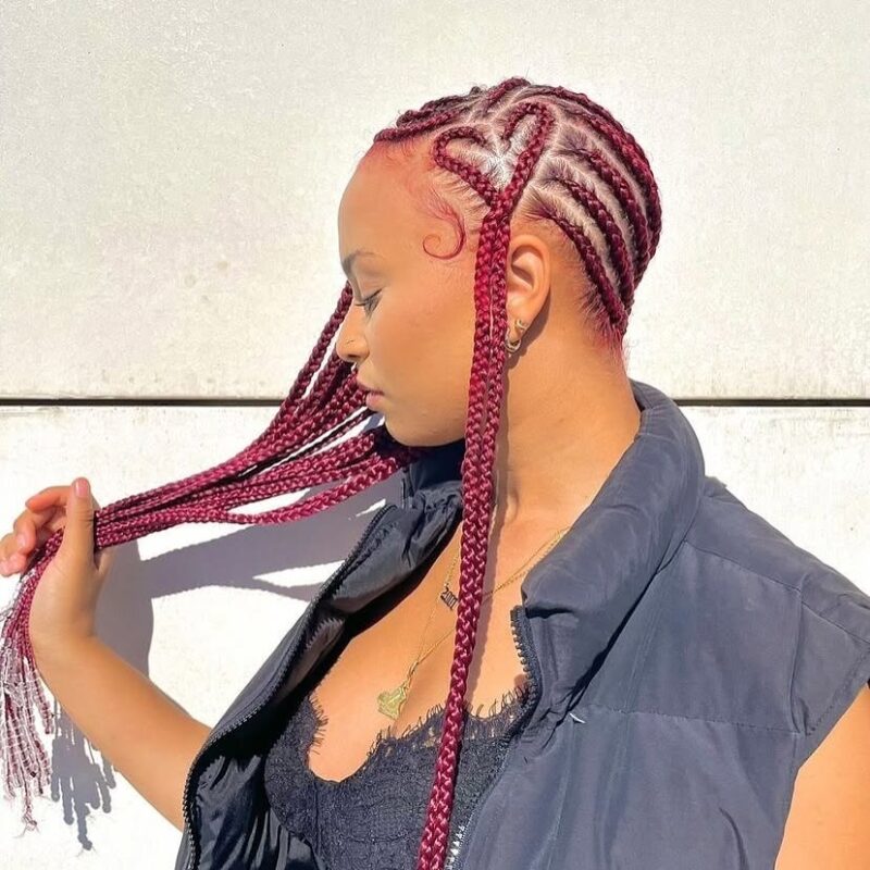 17 Chic Red Braids Hairstyle Ideas For Black Women | ThriveNaija