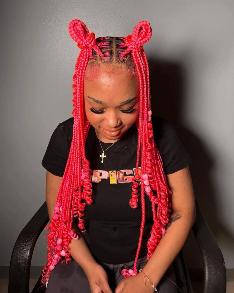 17 Trending Pink Braids Hairstyles For Black Women | ThriveNaija