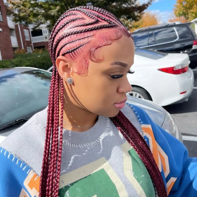 17 Chic Red Braids Hairstyle Ideas For Black Women | ThriveNaija