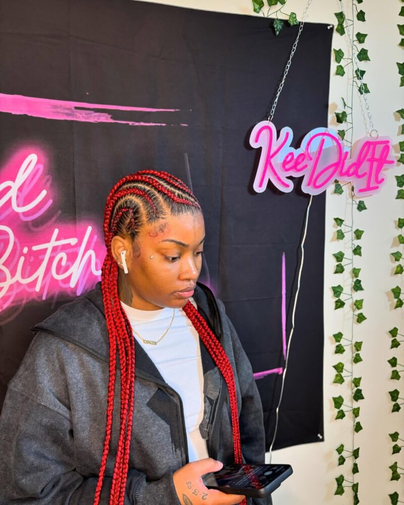17 Chic Red Braids Hairstyle Ideas For Black Women | ThriveNaija