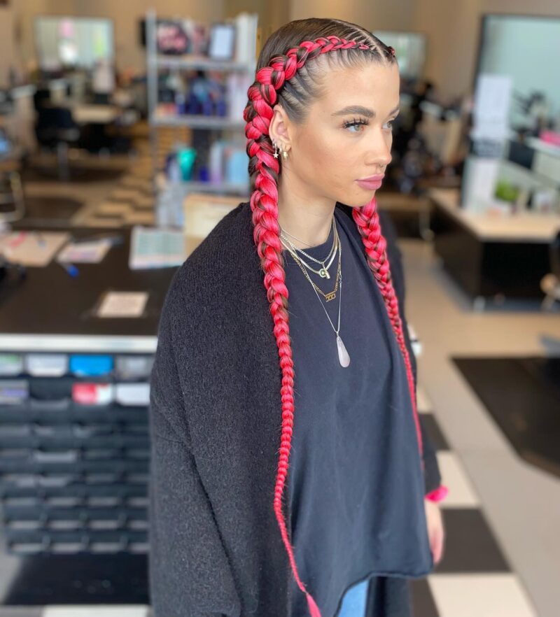 17 Trending Pink Braids Hairstyles For Black Women | ThriveNaija