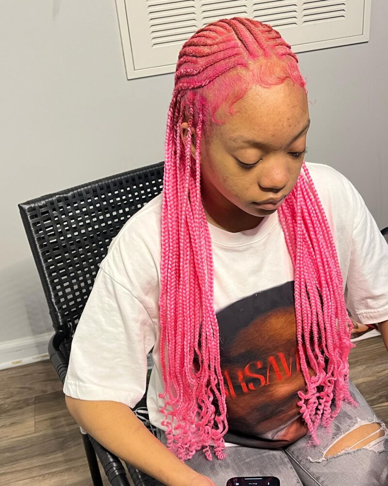 17 Trending Pink Braids Hairstyles For Black Women | ThriveNaija