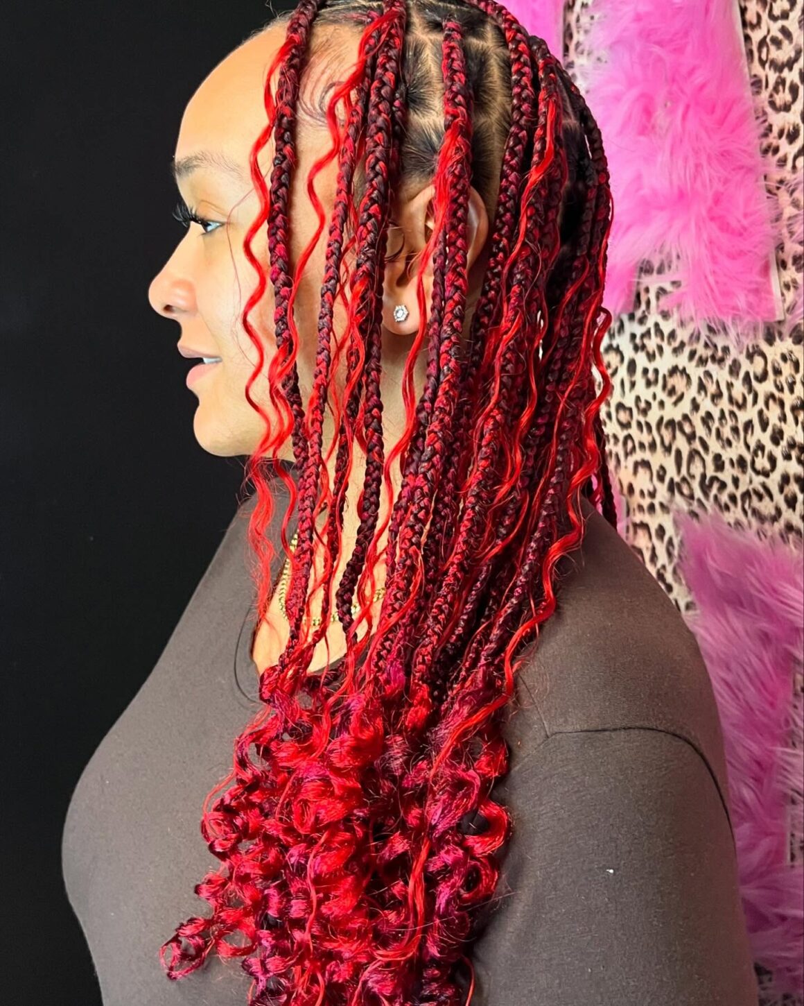 17 Chic Red Braids Hairstyle Ideas For Black Women | ThriveNaija