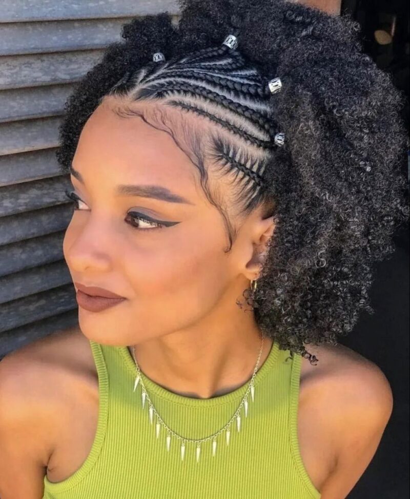16 Cute Half Braids Half Curls Natural Hair Styles | ThriveNaija