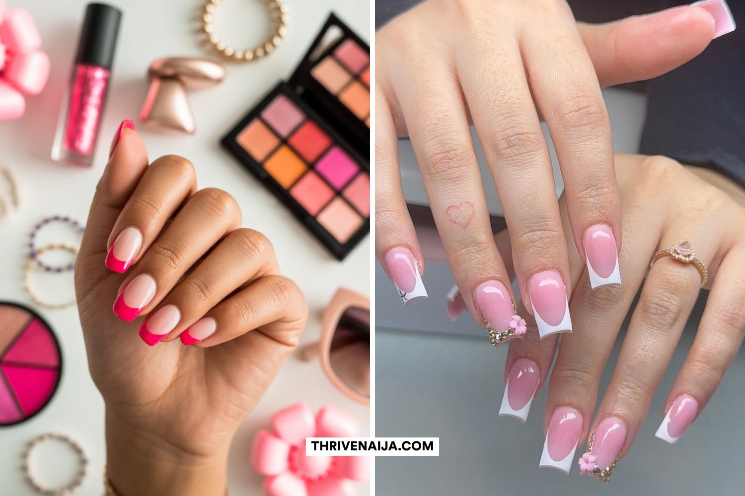 23 Pink French Tip Nails Design Ideas You’ll Love | ThriveNaija