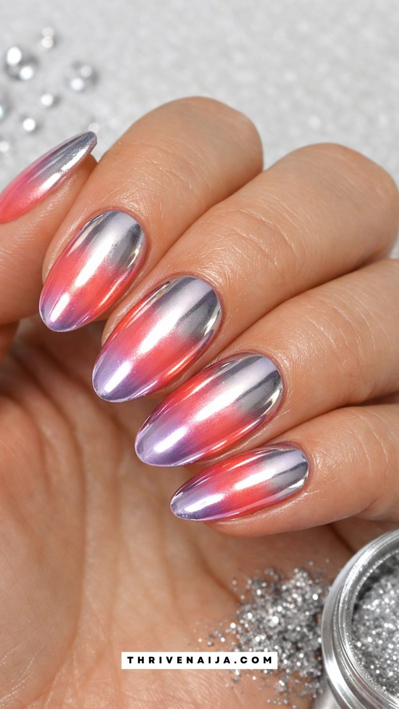 20 Shiny Chrome Gel Nail Designs | ThriveNaija