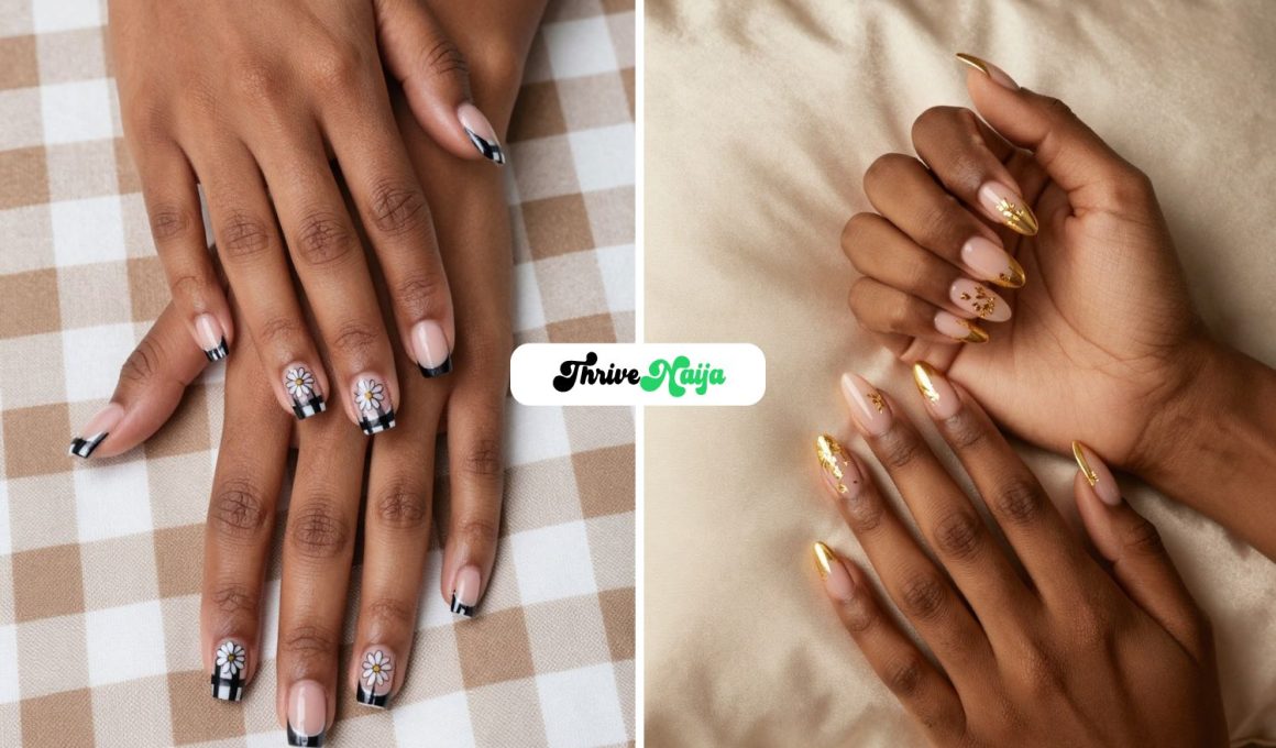 17 Floral French Tip Nail Ideas | ThriveNaija