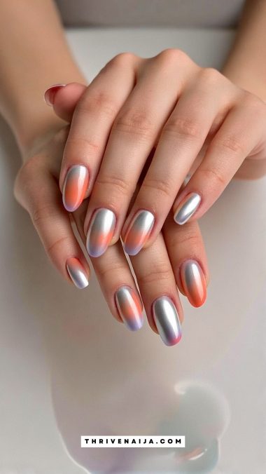 20 Shiny Chrome Gel Nail Designs | ThriveNaija