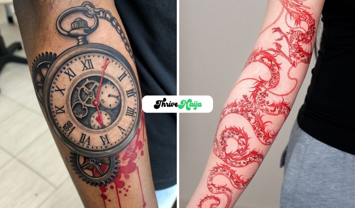 15 Striking Red Ink Tattoos for Men | ThriveNaija